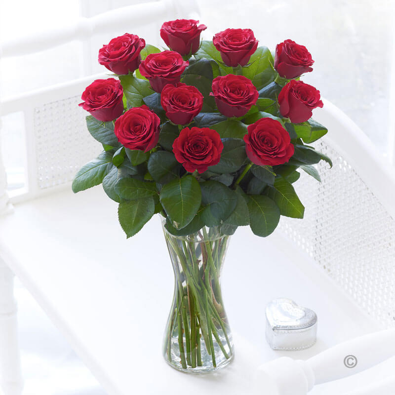 Romantic Red Rose Vase - Navan Flowers